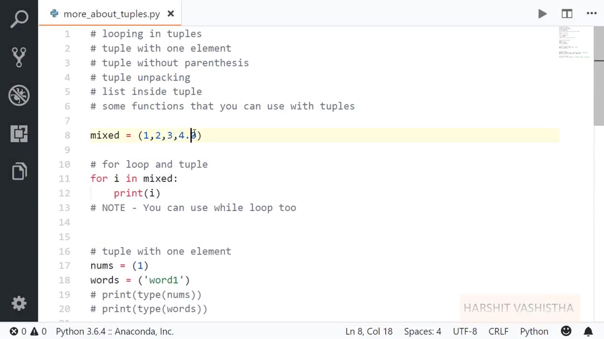 Lecture 113: More about tuples in Python
