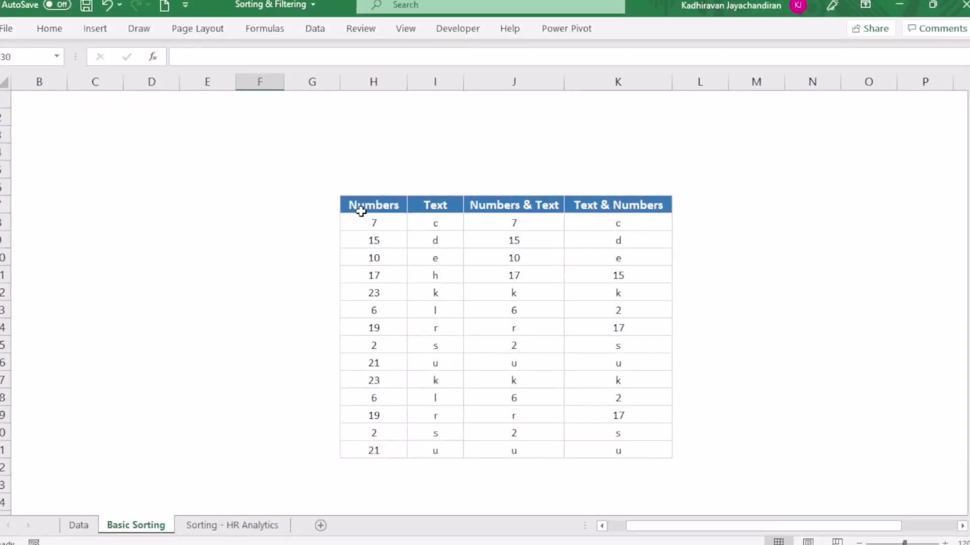 Sorting Data on Excel is Fun